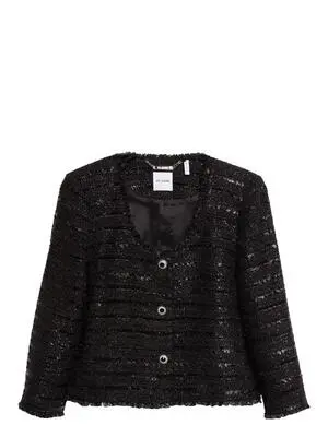 St. John Metallic Tweed Jacket - Black