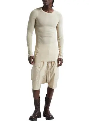 Rick Owens Temple Pods Drawstring Cargo Shorts - Sand