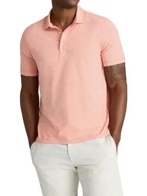 UNTUCKIT Belvoir Slub Jersey Polo - Orange Coral