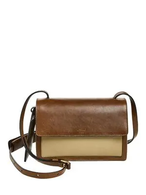 Moschino Id Leather & Canvas Crossbody Bag - Natural/hide 10a Oo9