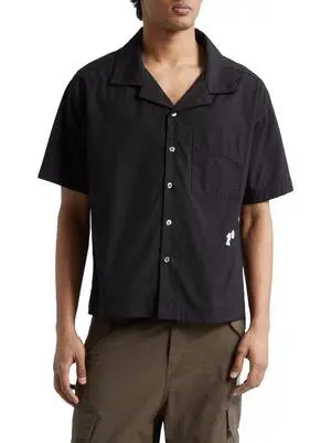 Rhude Logo Camp Shirt - Black/white