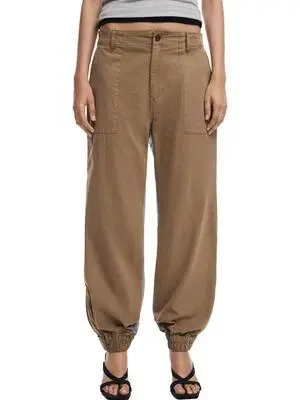 Desigual Knit & Woven Joggers - Camel