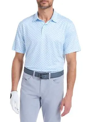 Robert Graham Links & Drinks Performance Golf Polo - Light Blue