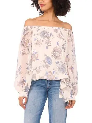 Vince Camuto Floral Off-the-shoulder Top - Vanilla Ice