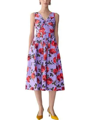 Carolina Herrera Bow Bodice A-line Dress - Violeta Multi