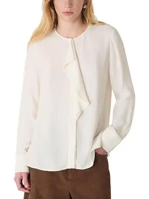 Whistles Draped Ruffle Blouse - Ivory