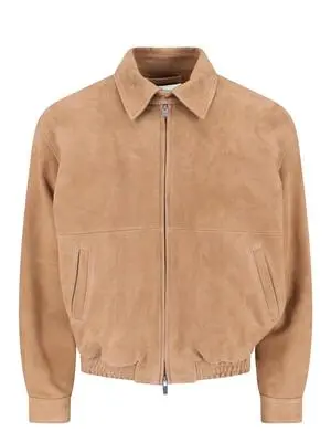 TONYWACK Suede Bomber Jacket - Beige