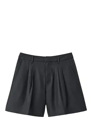 LISA YANG STORE Tailored Wide Leg Cropped Shorts - Midnight