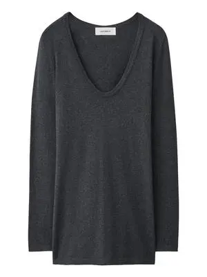 LISA YANG STORE Amalea Cotton Cashmere Top - Eclipse