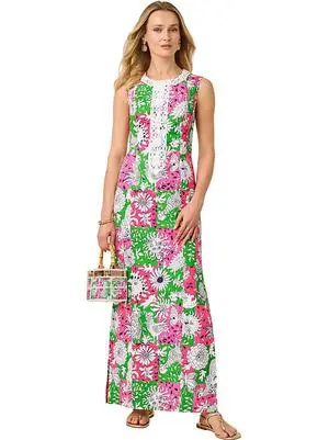 Lilly Pulitzer® Barberine Stretch Maxi Shift Dress - Cherry Blossom Pink Chicken Check