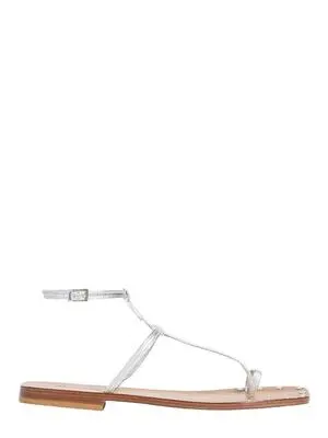 Johanna Ortiz Maze Trek Metallic Leather Sandals - Silver