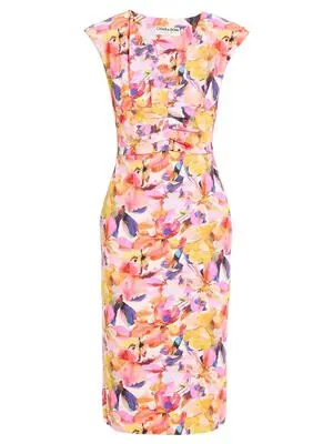 Chiara Boni La Petite Robe Shunji Draped Floral-print Stretch-jersey Dress - Multicolor