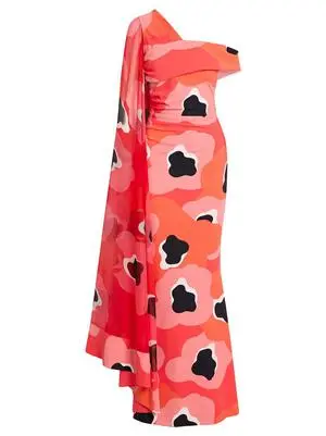 Chiara Boni La Petite Robe Michio One-shoulder Printed Gown - Orange