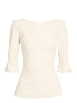Chiara Boni La Petite Robe Edelmira Ruffled Stretch-jersey Top - Cream