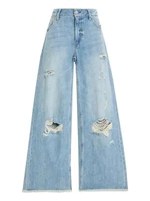 Alice + Olivia Amelia High-rise Wide-leg Jeans - Light Denim