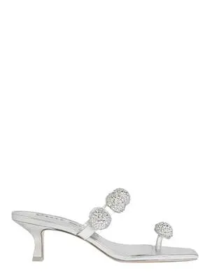 Cult Gaia Sarina Crystal-embellished Metallic Sandals - Silver