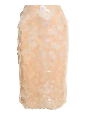 Retrofete Riley Sequined Crepe De Chine Skirt - Neutral