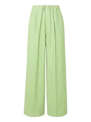 Gauchere Tori Twill Wide-leg Pants - Light Green