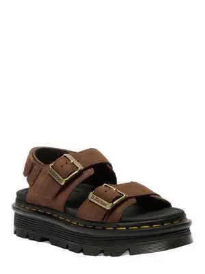 Dr. Martens Zebzag Nubuck Platform Sandals - Brown