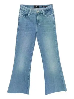 7 For All Mankind Cropped Flare Jeans - Blue