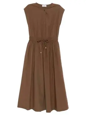 OTTOD'AME Drawstring Sleeveless Maxi Dress - Brown