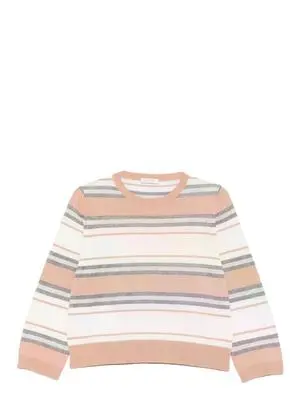 PANICALE Striped Crew-neck Top - Neutrals