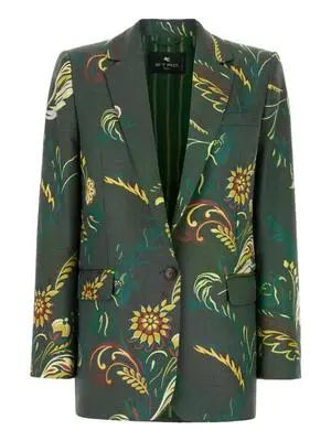 Etro Floral-print Blazer - Green