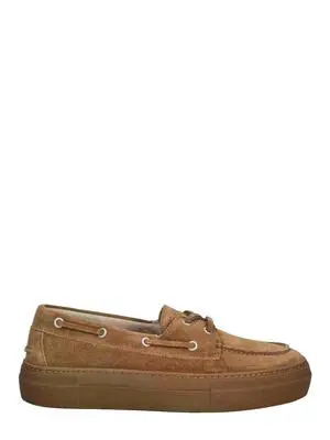 SUMMERY COPENHAGEN Laced Suede Loafers - Brown