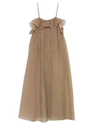 ELEH Ruffled Strap Maxi Dress - Neutrals
