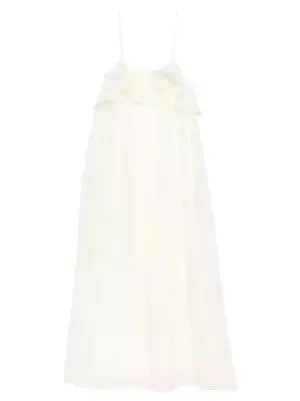 ELEH Ruffled Midi Dress - White