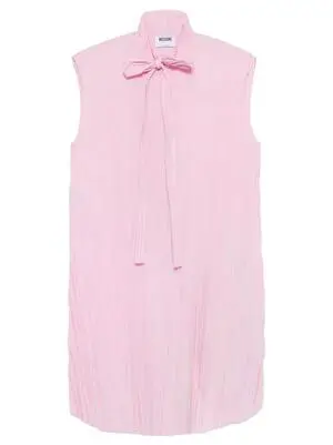 Moschino Pleated Mini Dress With Bow - Pink