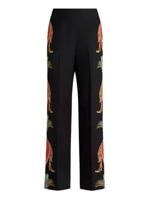 Etro Leafy Paisley Trousers - Black