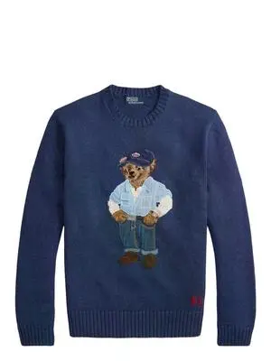 Polo Ralph Lauren Embroidered Crew-neck Sweater - Blue