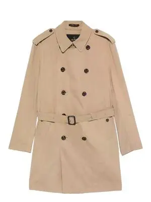 MONTECORE Belted Double-breasted Coat - Neutrals