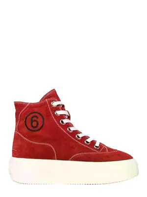 MAISON MARGIELA High-top Suede Sneakers - Red