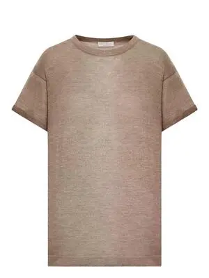 Brunello Cucinelli Crewneck Cashmere T-shirt - Neutrals