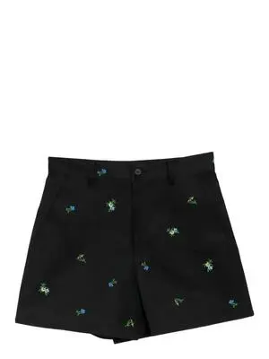 JNBY Embroidered Rolled-hem Shorts - Black