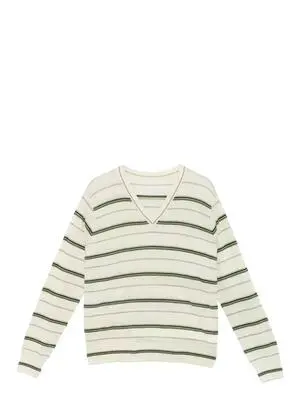 JNBY Striped V-neck Sweater - Neutrals