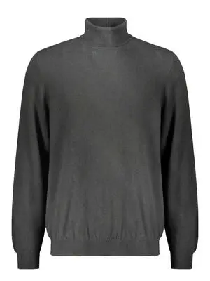 Fedeli High-neck Long-sleeve Sweater - Grey