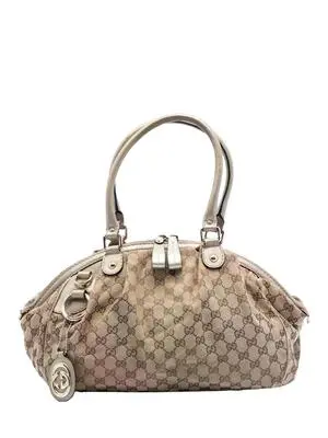 Gucci Gg Canvas Sukey Satchel - Brown
