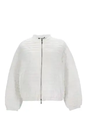 MOORER Quilted Zip-up Jacket - White
