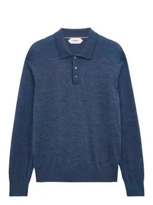 Pringle Of Scotland Polo-collar Extra Fine Sweater - Blue