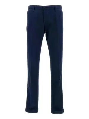 Incotex Cuffed Straight-leg Trousers - Blue