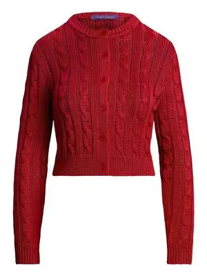 Ralph Lauren Cable-knit Cropped Cardigan - Red
