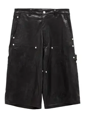 AMAL GUESSOUS Cross-motif Shorts - Black