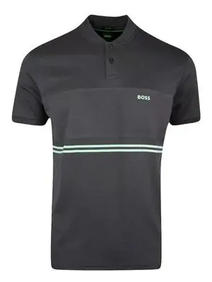 BOSS Collar-striped Polo Shirt - Grey