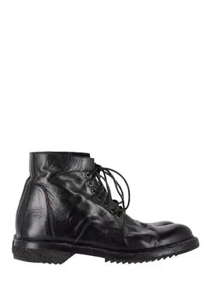 Rick Owens Leather Ankle Boots - Black