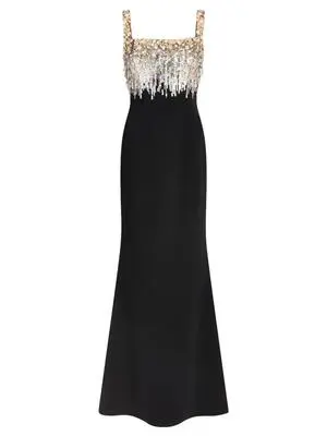 Jenny Packham Embellished Sleeveless Dress - Black