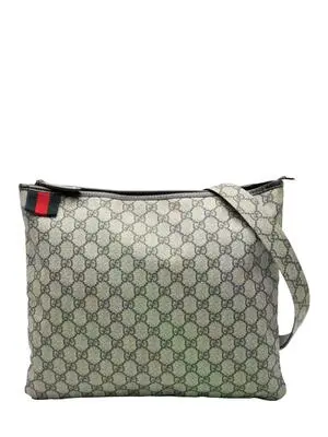 Gucci Gg Supreme Web Crossbody Bag - Brown