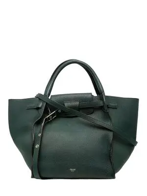 Celine Small Grained Calfskin Big Bag Satchel - Green